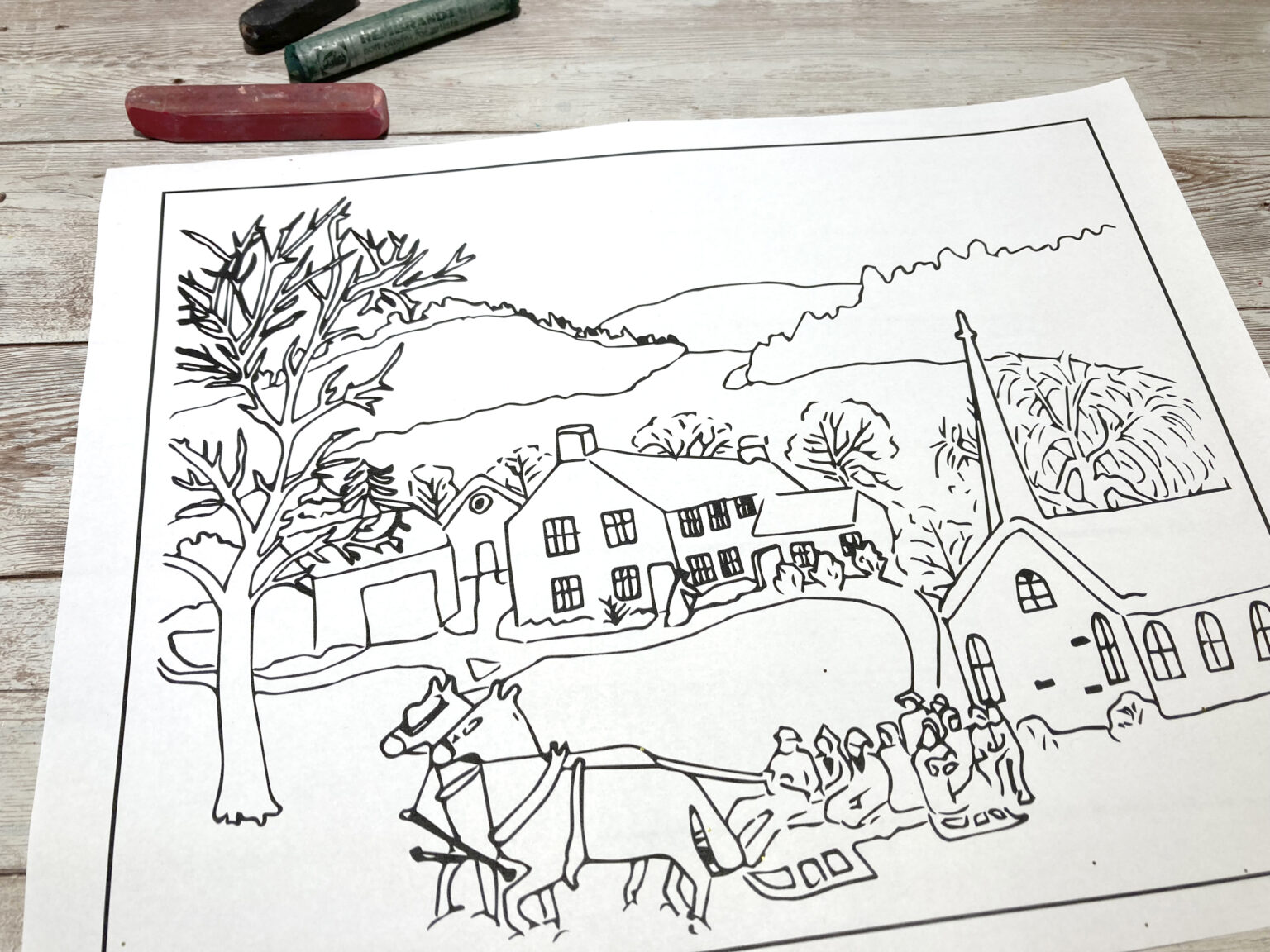 Grandma Moses Winter Art Activity - Little Bins for Little Hands