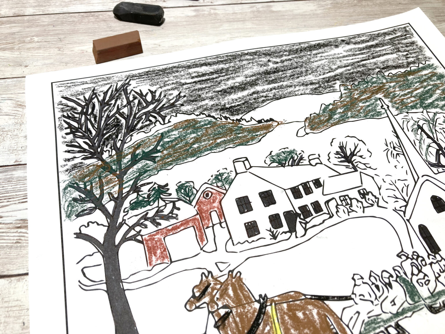 Grandma Moses Winter Art Activity - Little Bins for Little Hands