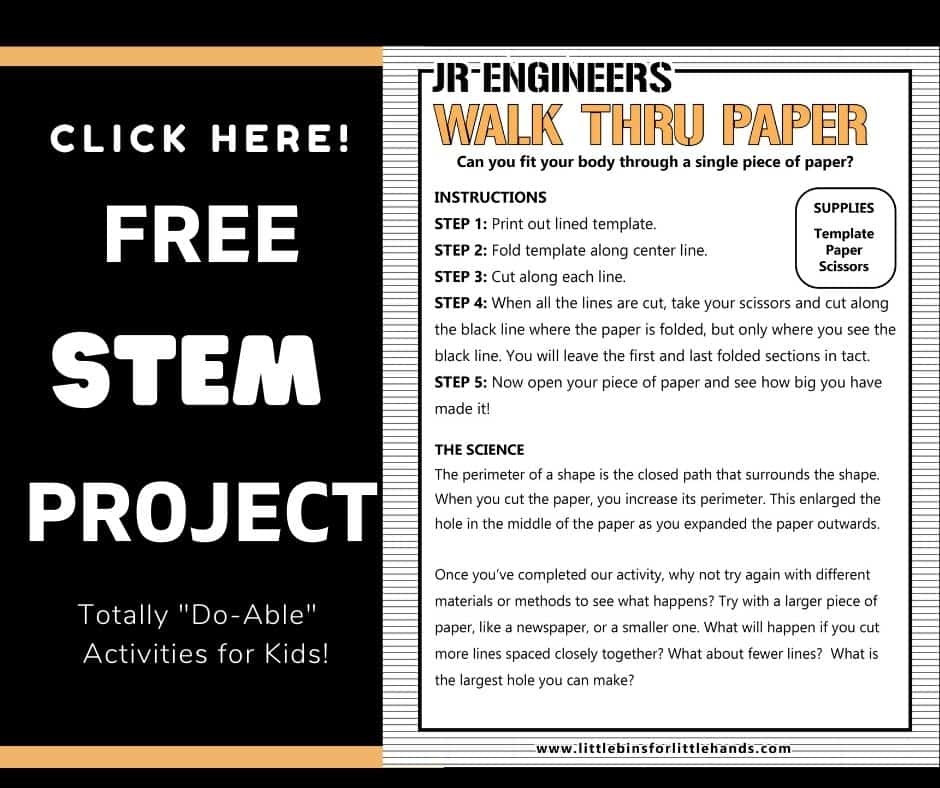 Walking Through Paper Challenge - Little Bins for Little Hands