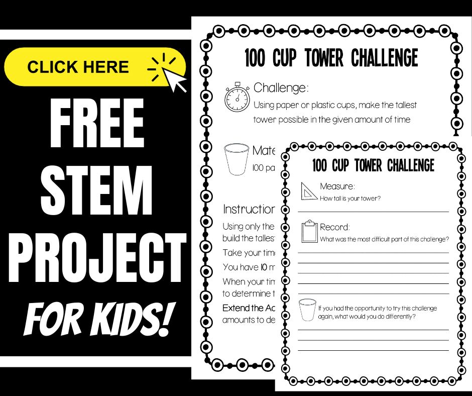 100 Cup Tower Challenge - Little Bins for Little Hands