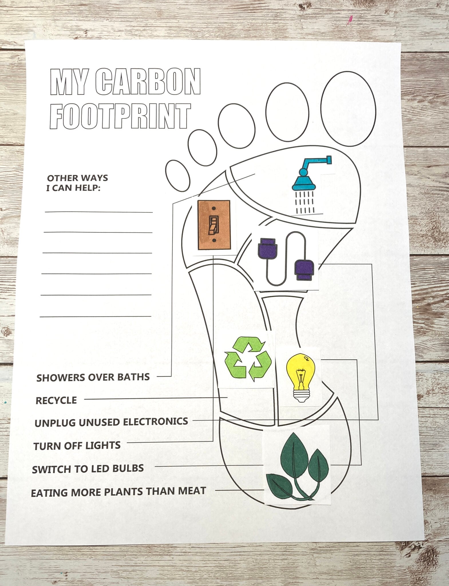 Carbon Footprint Worksheet For Kids - Little Bins for Little Hands