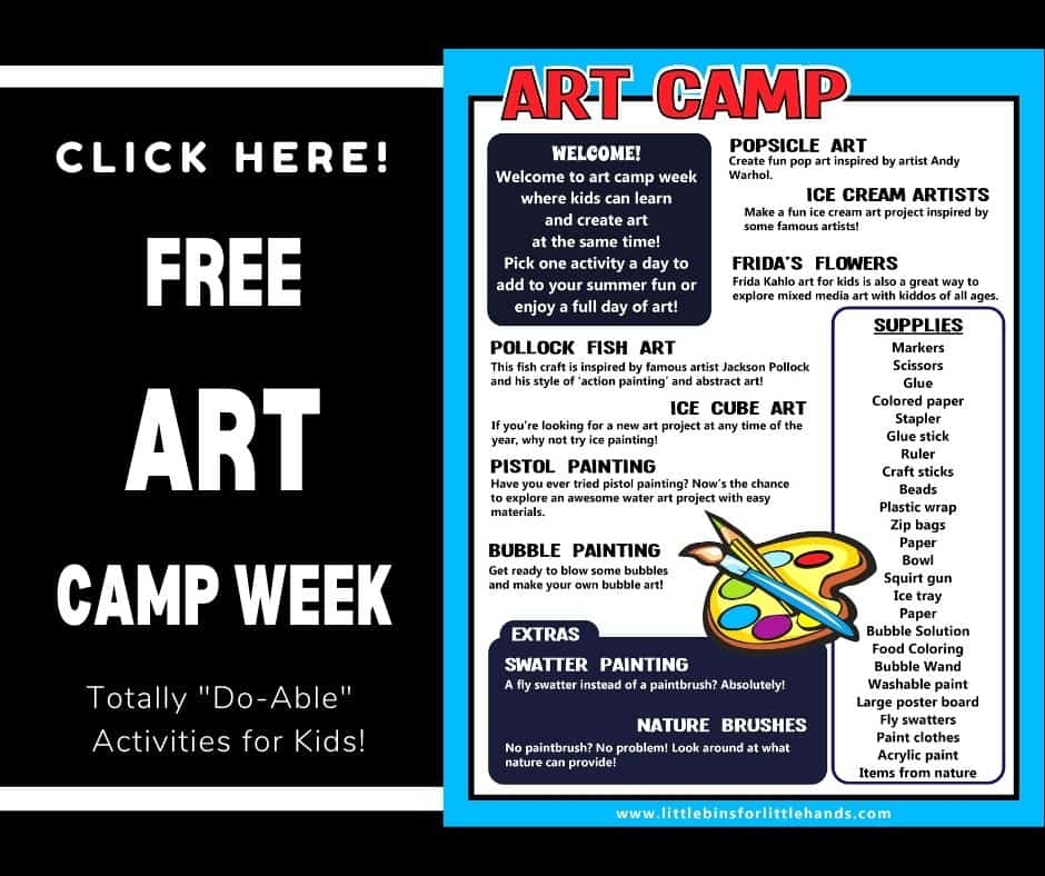 Art Summer Camp Activities - Little Bins for Little Hands