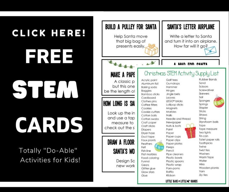 Christmas STEM Challenge Cards - Little Bins for Little Hands