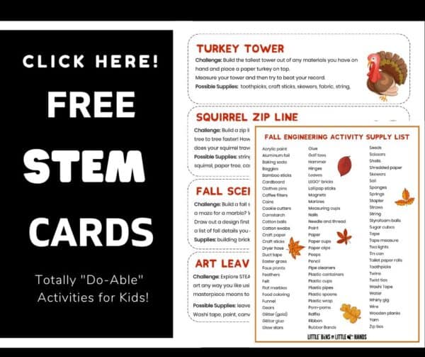 Fall STEM Challenge Cards | Little Bins for Little Hands