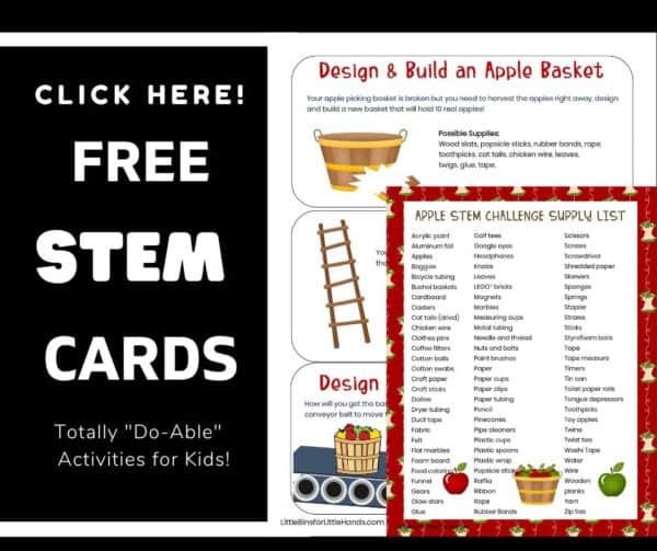 Apple STEM Challenge Cards - Little Bins for Little Hands