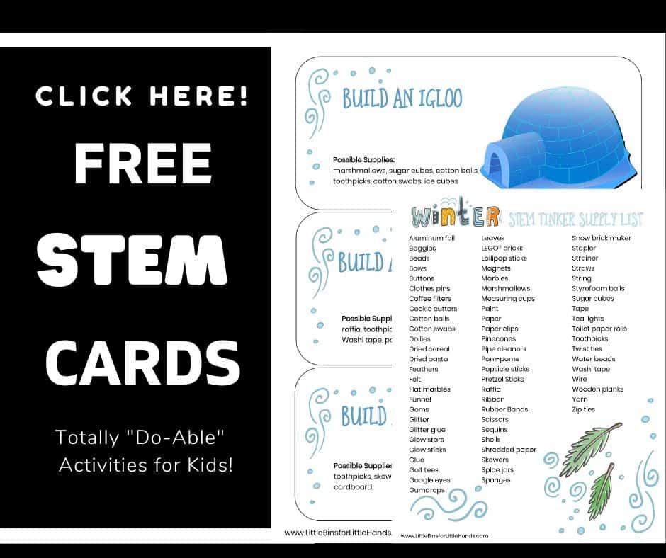 Winter STEM Challenge Cards - Little Bins for Little Hands