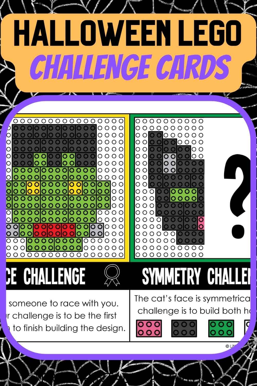 Halloween LEGO STEM Challenge Cards for Kids