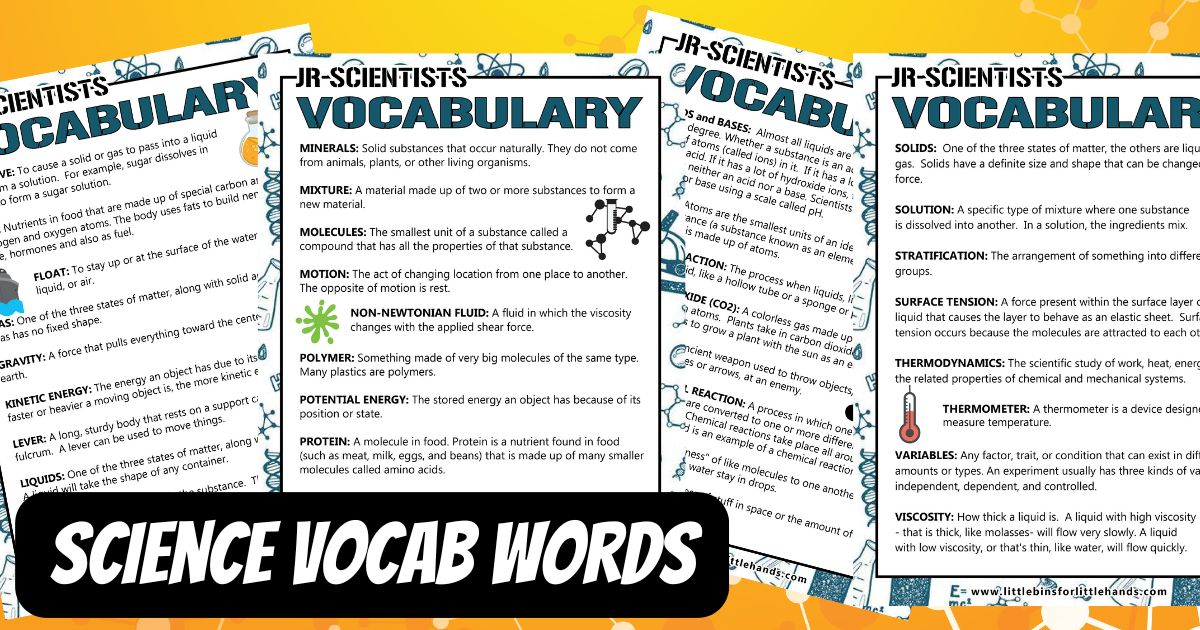60+ Science Vocabulary Words Every Kid Should Know (With Definitions)