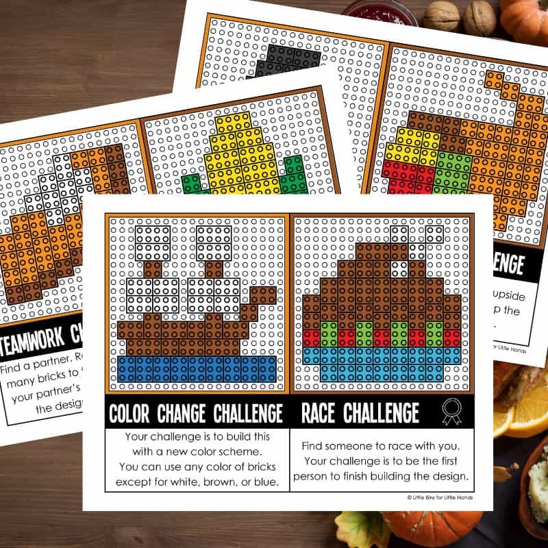 Thanksgiving LEGO Challenge Cards - Little Bins for Little Hands