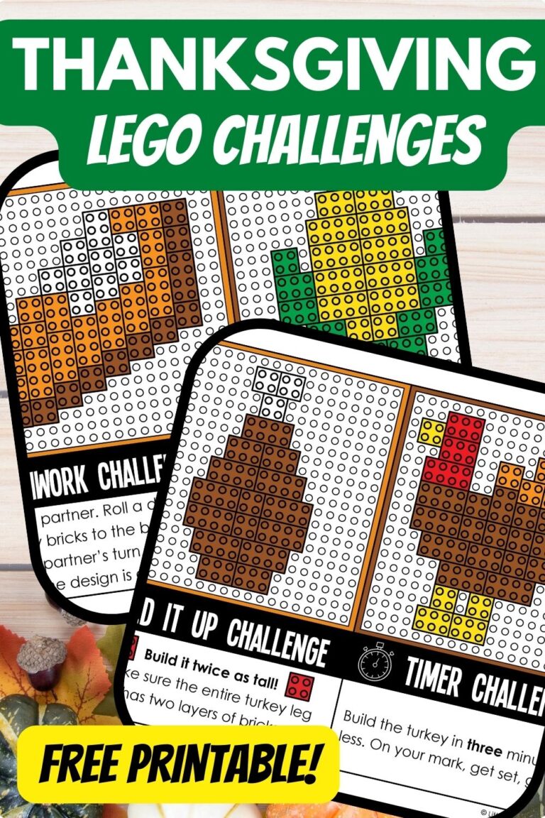 Thanksgiving LEGO Challenge Cards - Little Bins for Little Hands