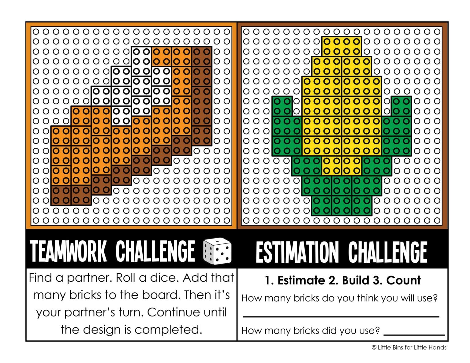 Thanksgiving LEGO Challenge Cards - Little Bins for Little Hands