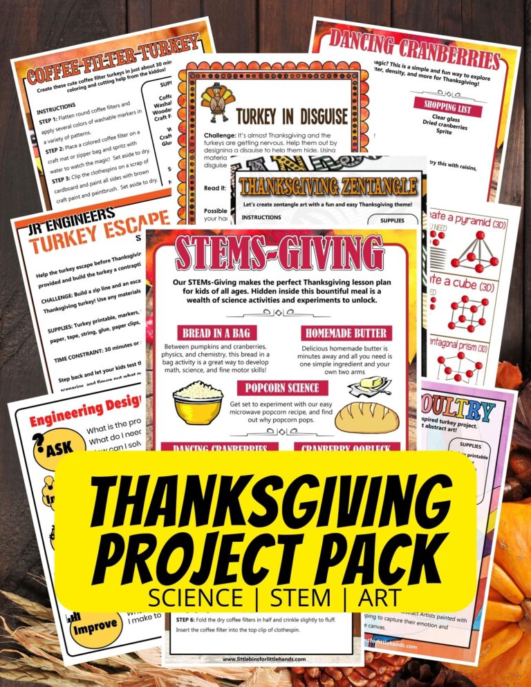 Thanksgiving Daily Math Worksheets - Little Bins for Little Hands