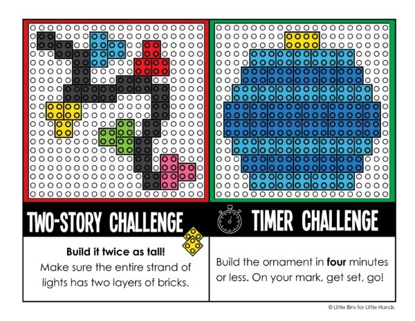 Christmas LEGO Challenge Cards - Little Bins for Little Hands