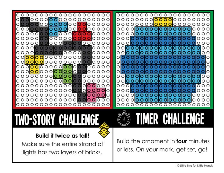 Christmas LEGO Challenge Cards - Little Bins for Little Hands