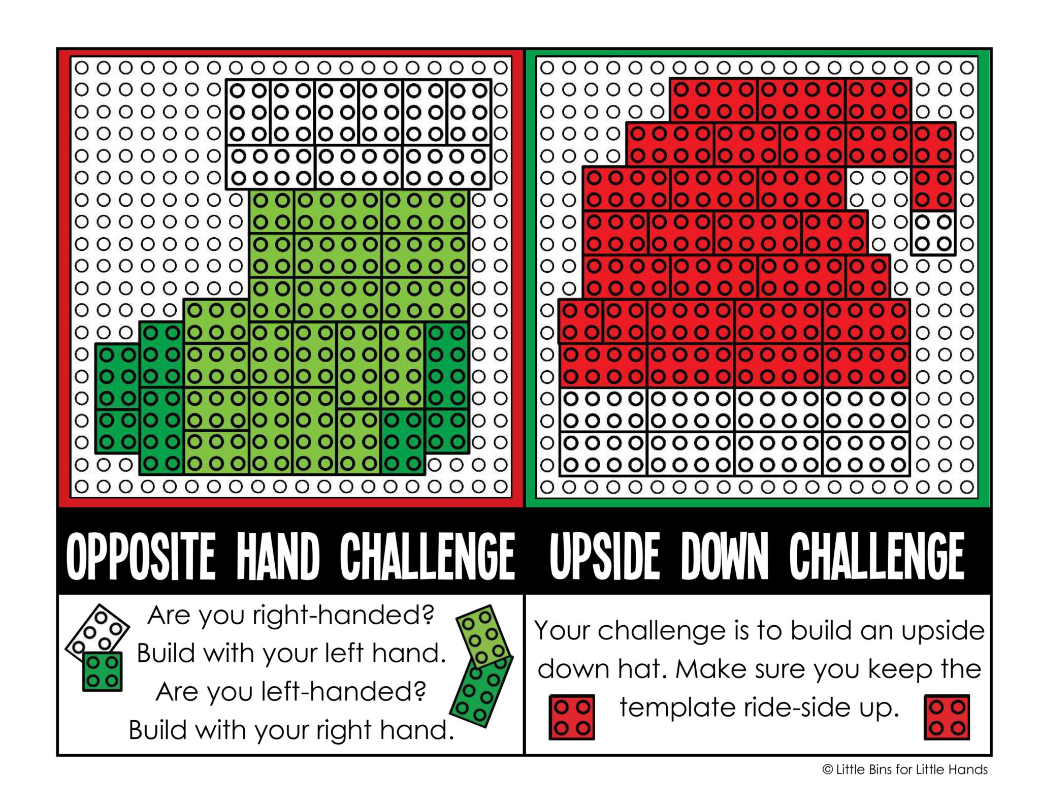 Christmas LEGO Challenge Cards - Little Bins for Little Hands