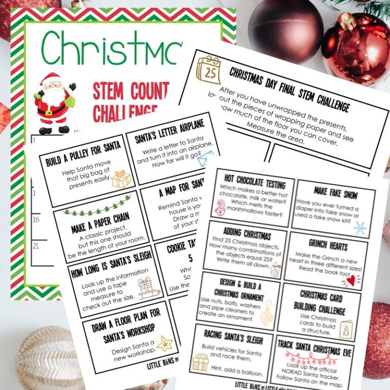Christmas STEM Challenge Cards - Little Bins for Little Hands