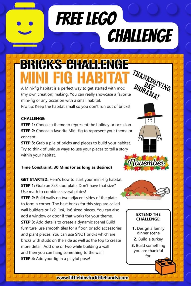 Thanksgiving LEGO Habitat Challenge | Little Bins for Little Hands