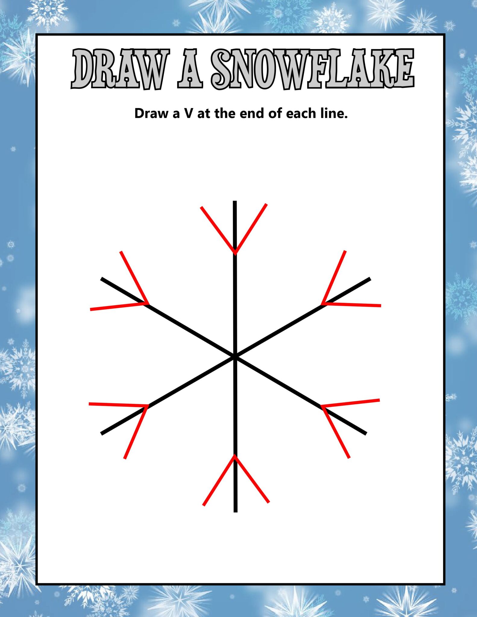 How to Draw a Snowflake with Pictures | Little Bins for Little Hands