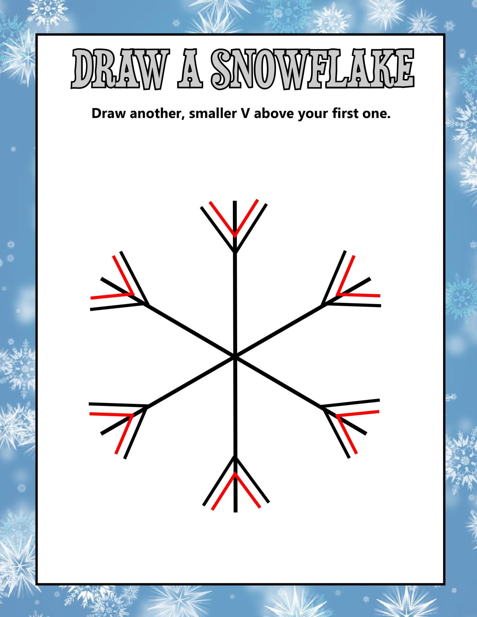 How to Draw a Snowflake with Pictures | Little Bins for Little Hands
