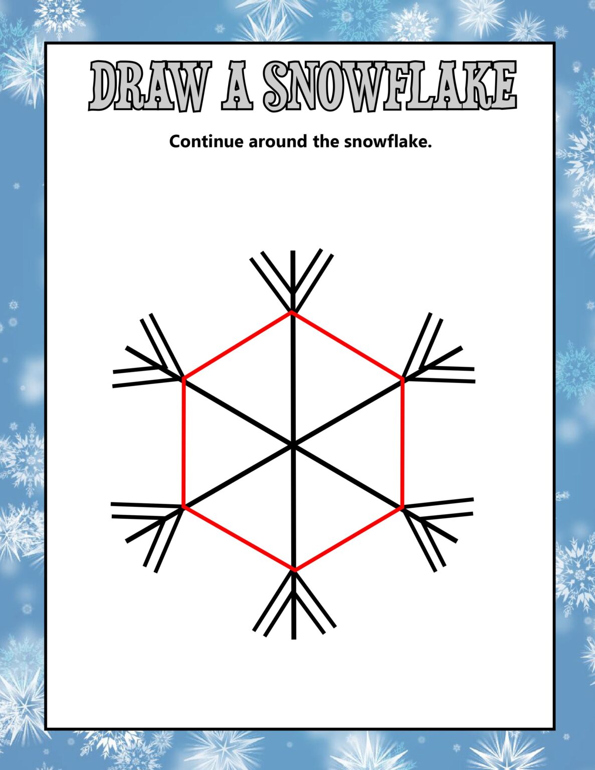 How to Draw a Snowflake with Pictures | Little Bins for Little Hands