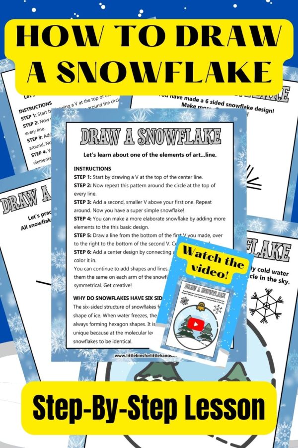 How to Draw a Snowflake with Pictures | Little Bins for Little Hands