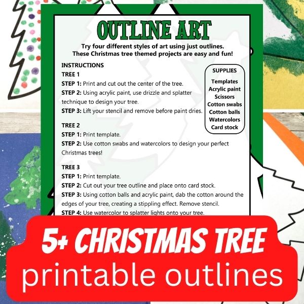 Christmas Tree Outlines for Kids Crafts | Little Bins for Little Hands