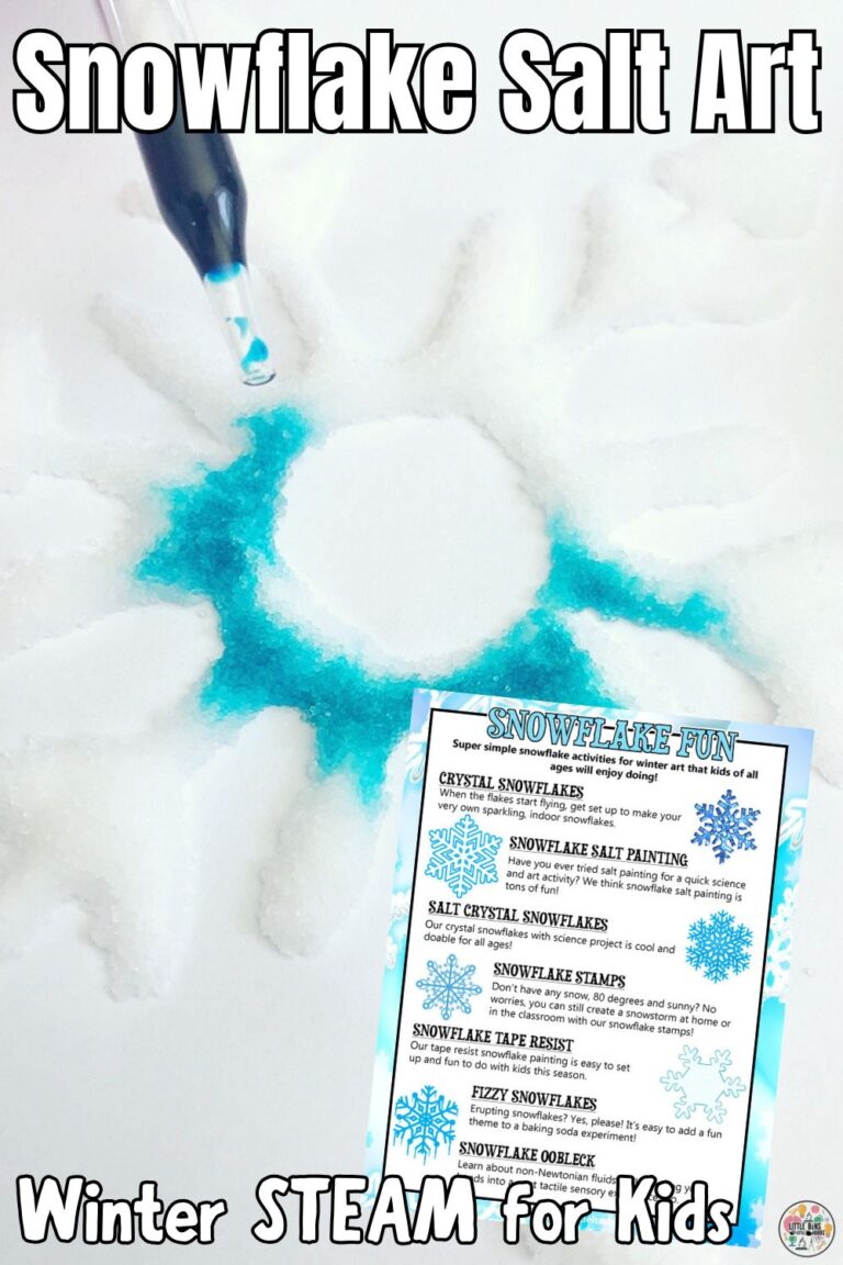 Snowflake Salt Painting (Easy Winter STEAM Art Activity)