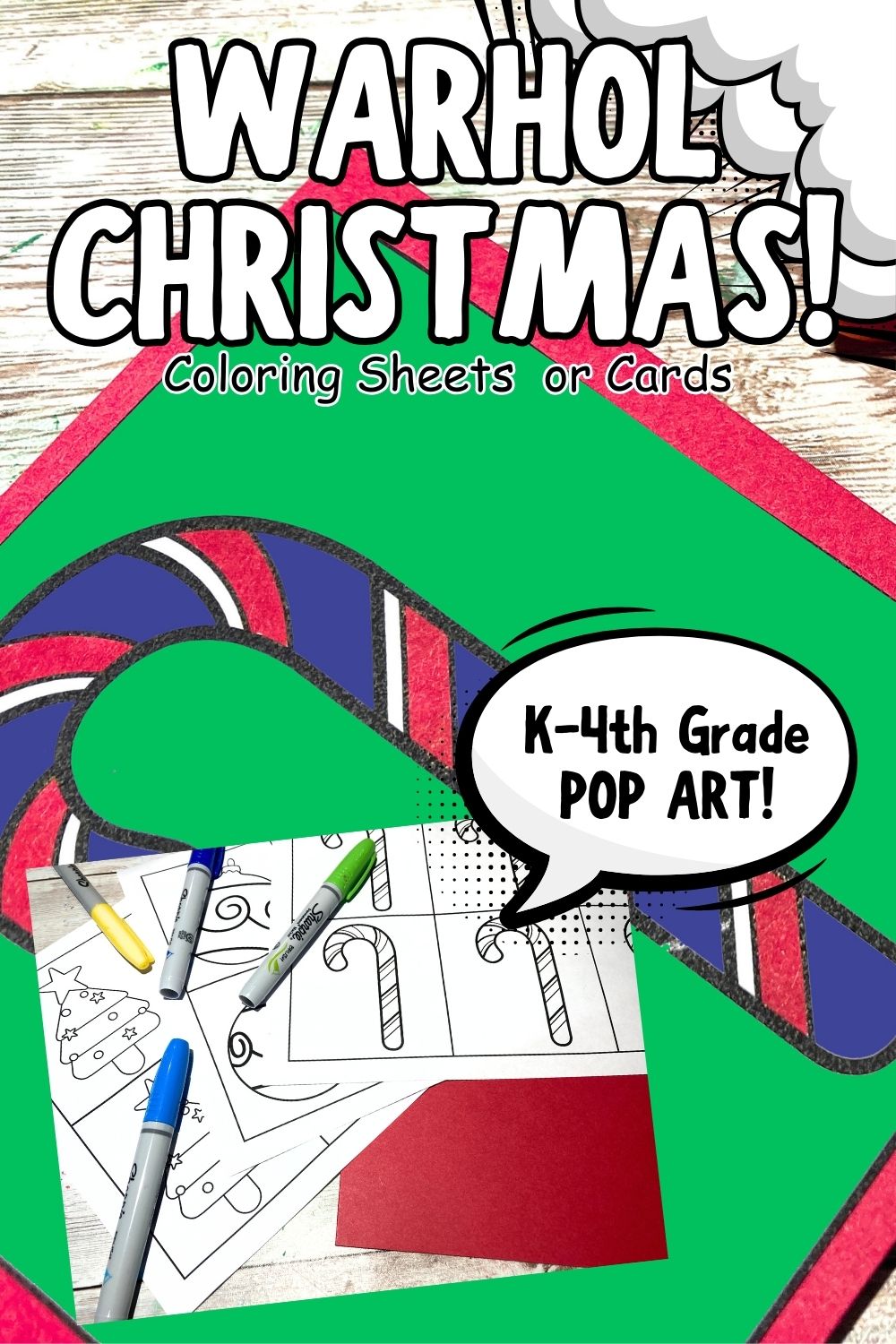 Pop Art Christmas Cards for Kids | Andy Warhol Christmas Art