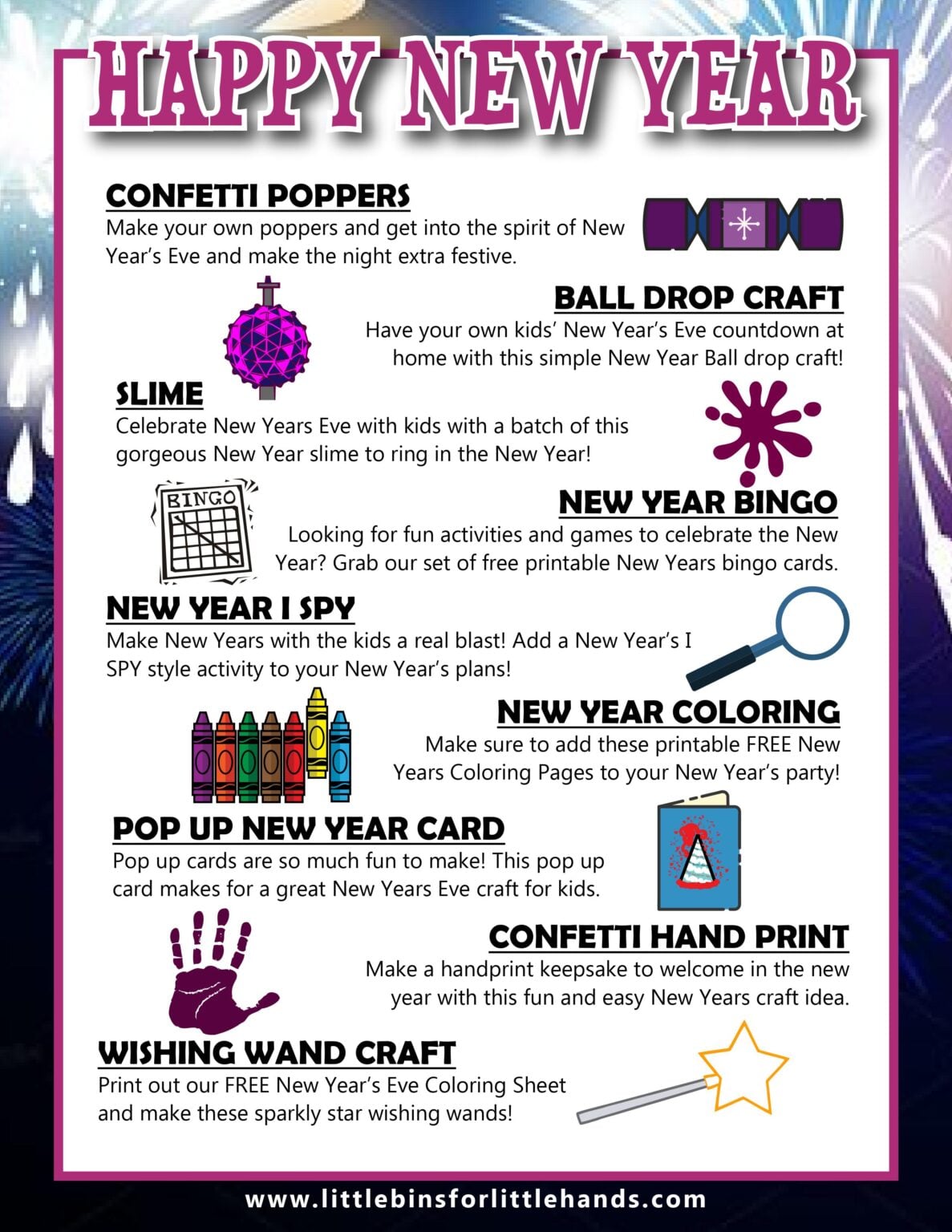 21 New Years Eve Activities For Kids - Little Bins for Little Hands