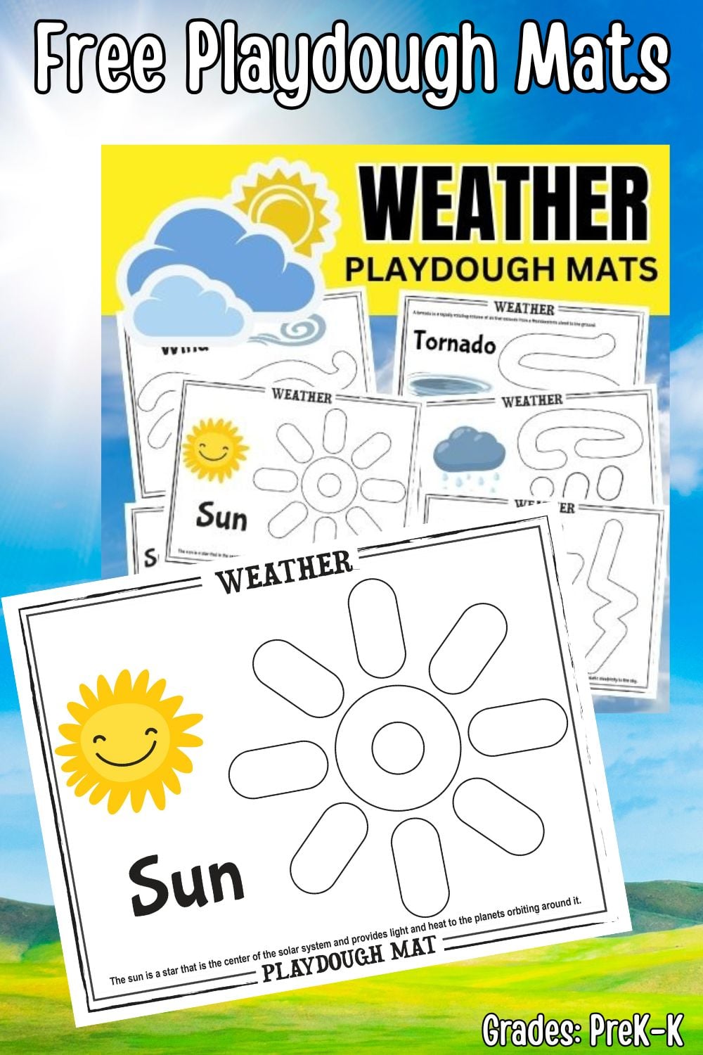 Free Weather Playdough Mats (Preschool Weather Activity)