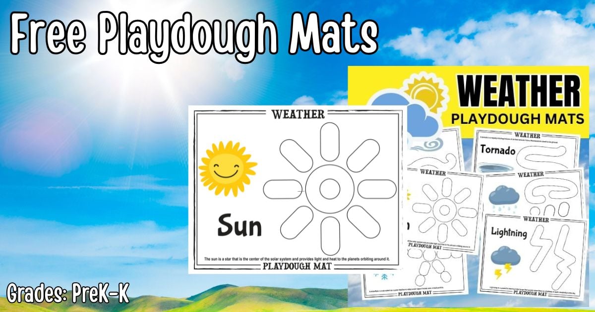 Free Weather Playdough Mats (Preschool Weather Activity)