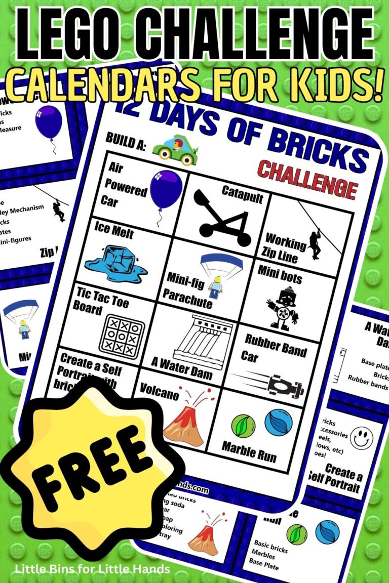Printable LEGO Challenges For Kids - Little Bins for Little Hands