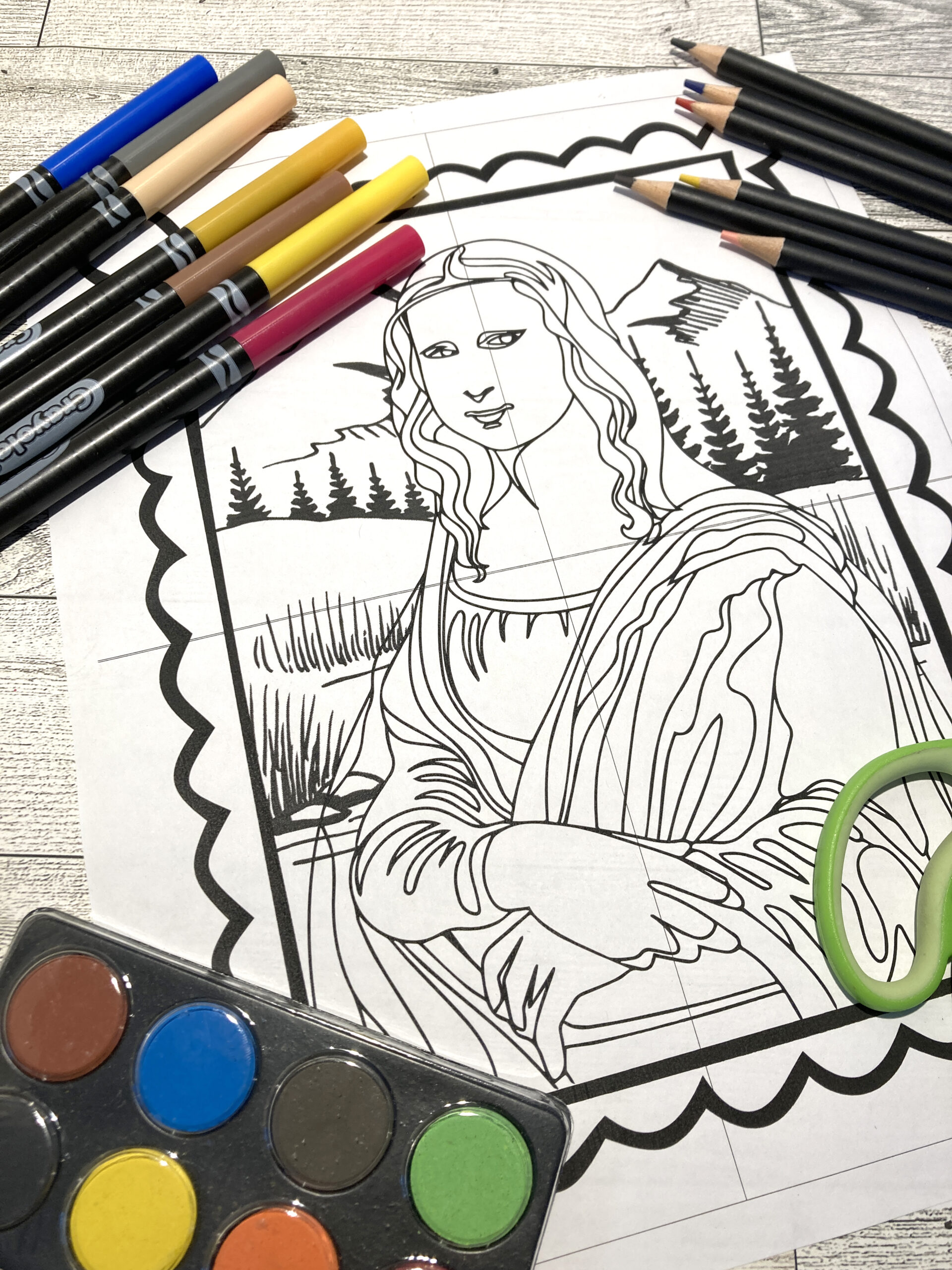 Mona Lisa for Kids (Free Printable Mona Lisa)