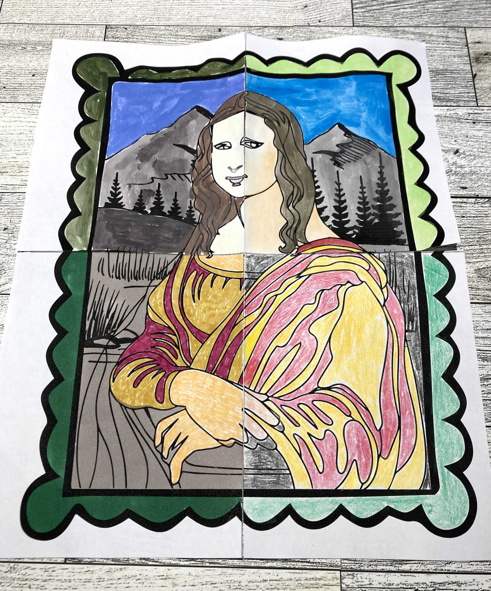 Mona Lisa for Kids (Free Printable Mona Lisa)