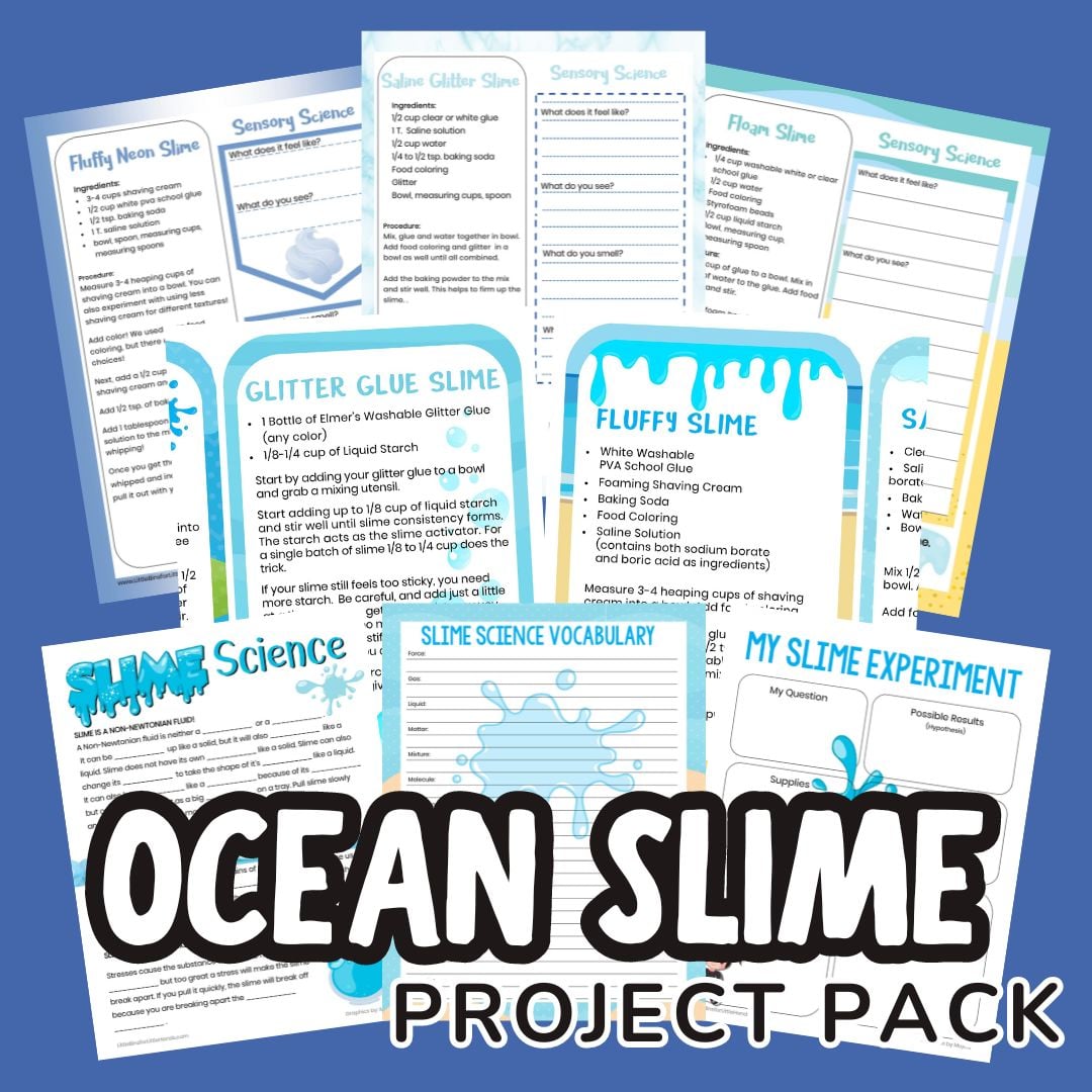 Ocean Fluffy Slime Recipe - Little Bins for Little Hands