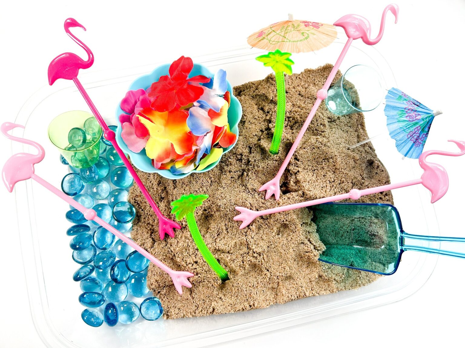 Tropical Summer Sensory Bin - Little Bins for Little Hands