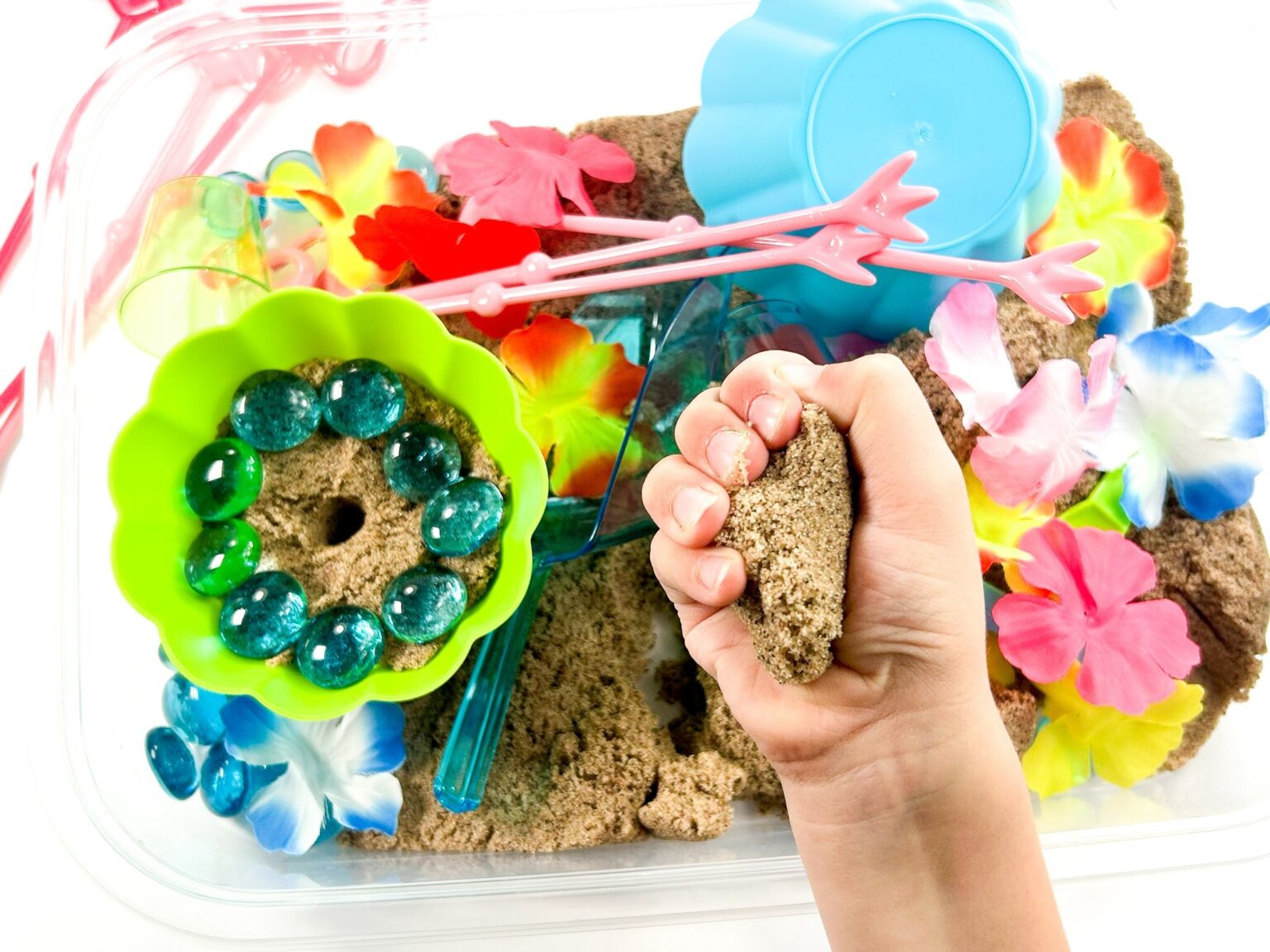 Tropical Summer Sensory Bin - Little Bins for Little Hands
