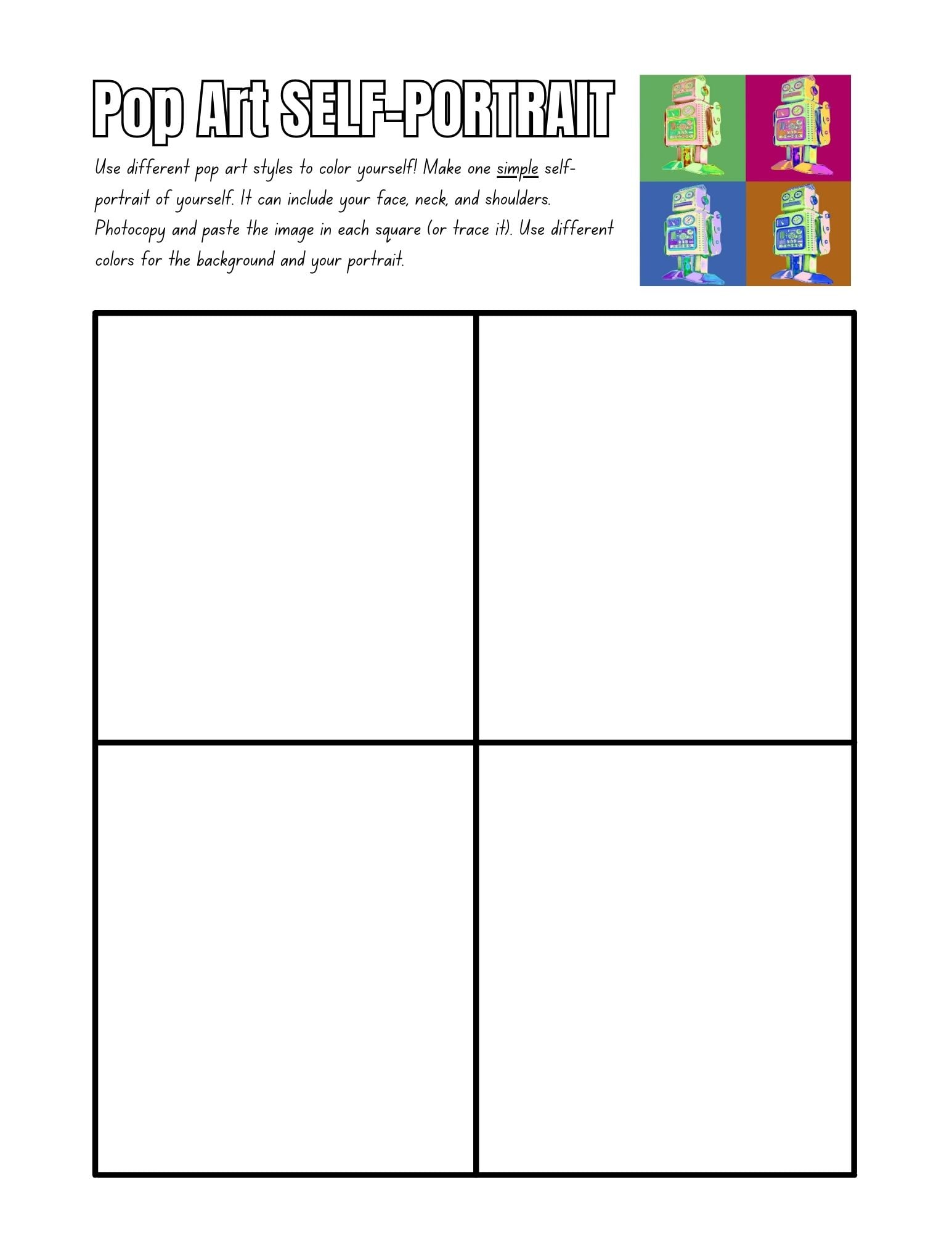 Andy Warhol Pop Art Coloring Sheets - Little Bins for Little Hands