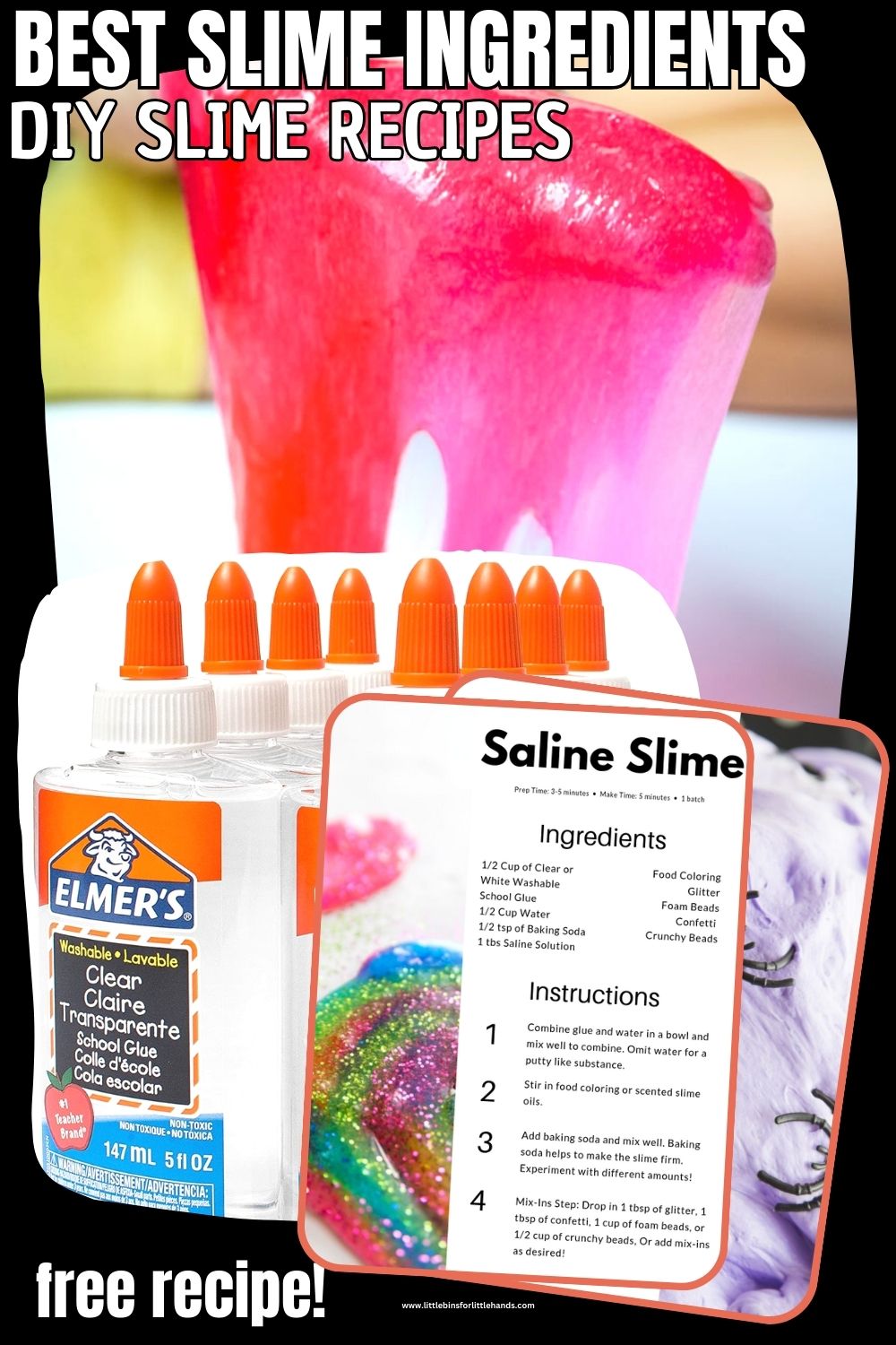 The BEST Slime Ingredients for Making Slime - Little Bins for Little Hands