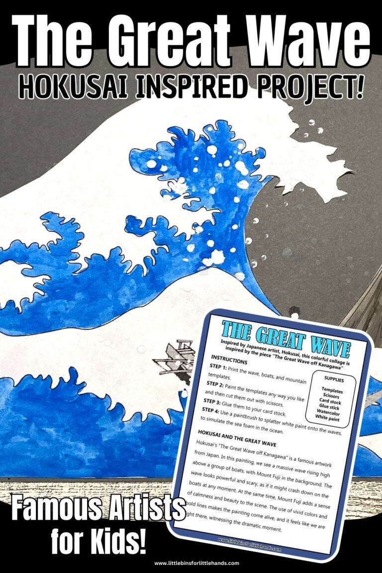 Hokusai The Great Wave Art For Kids - Little Bins for Little Hands