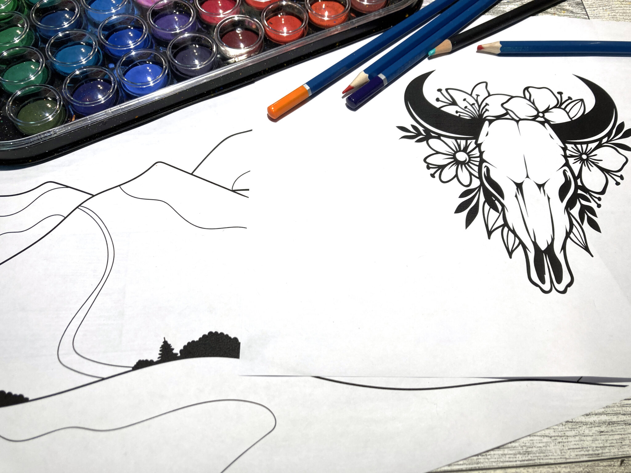 Georgia O'Keeffe Skull Painting For Kids - Little Bins for Little Hands