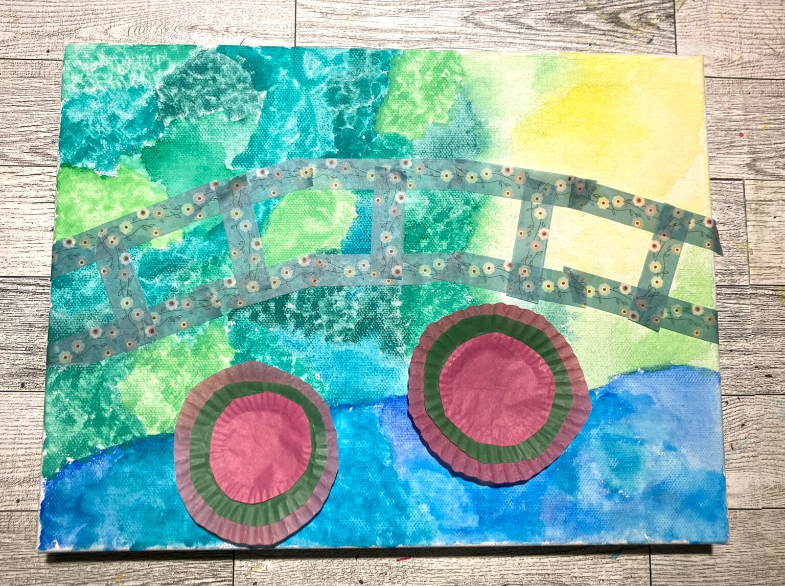 Monet Bridge Painting for Kids (Collage)