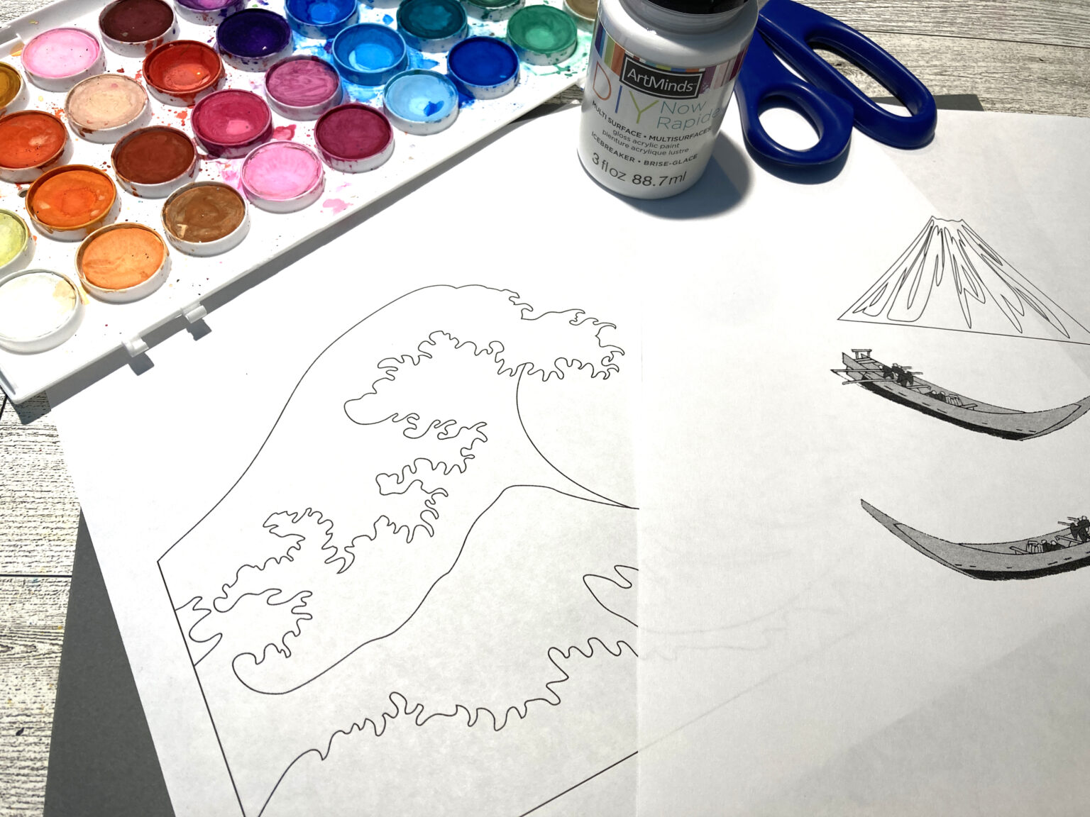 Hokusai The Great Wave Art For Kids - Little Bins for Little Hands