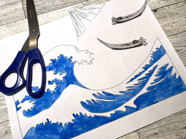 Hokusai The Great Wave Art For Kids - Little Bins for Little Hands