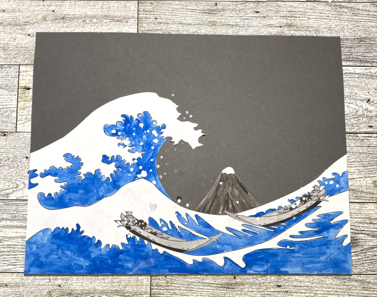 Hokusai The Great Wave Art For Kids - Little Bins for Little Hands