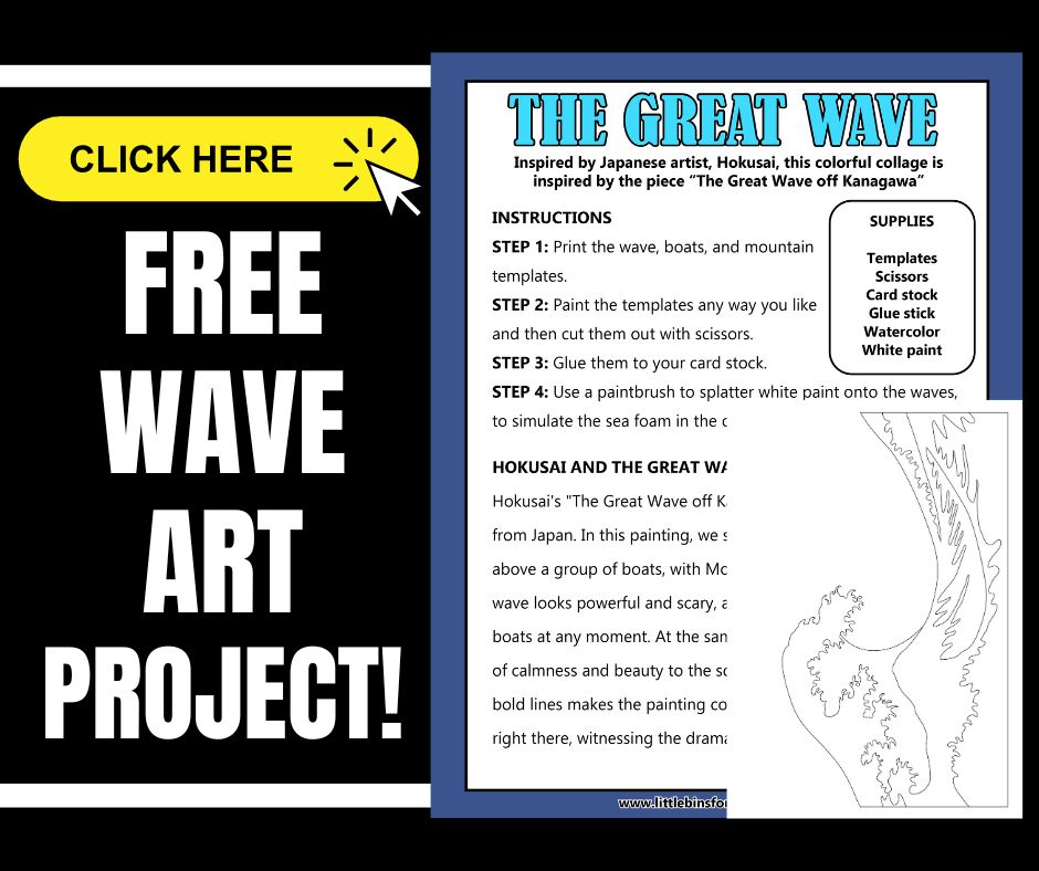 Hokusai The Great Wave Art For Kids - Little Bins for Little Hands