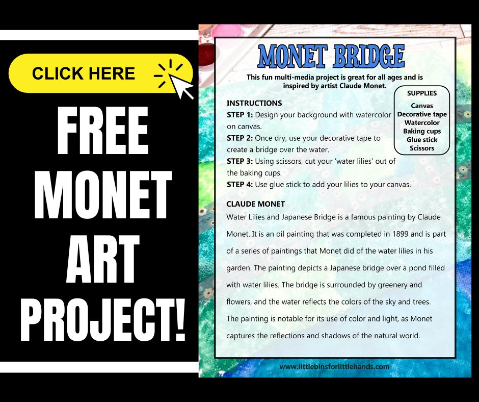 Monet Bridge Painting for Kids (Collage)