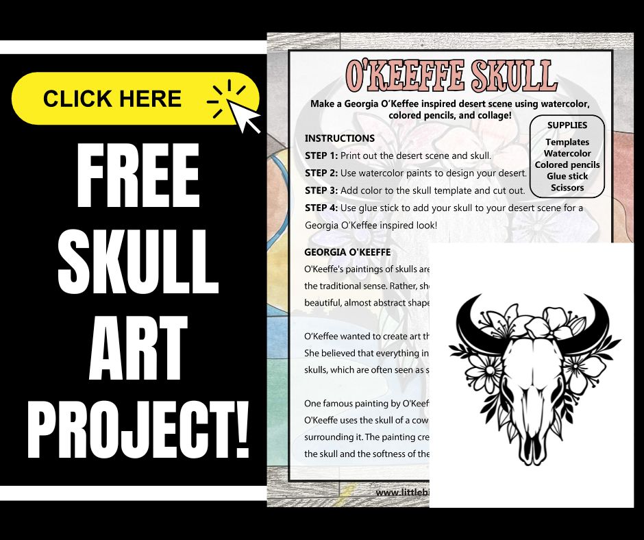 Georgia O'Keeffe Skull Painting For Kids - Little Bins for Little Hands