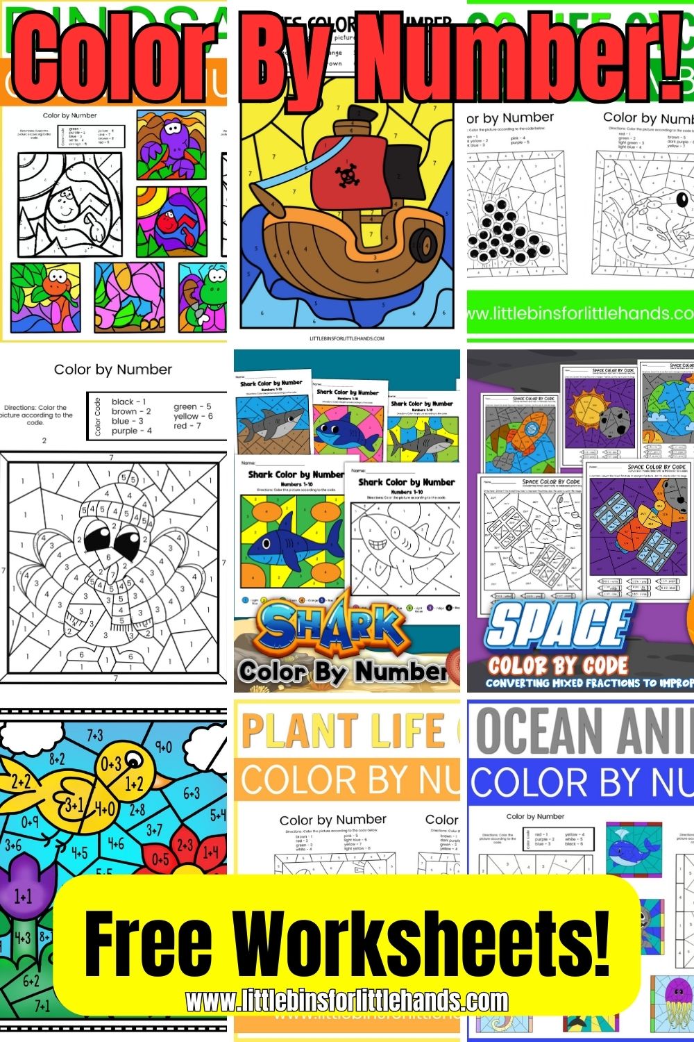 Free Color By Number Printables - Little Bins for Little Hands