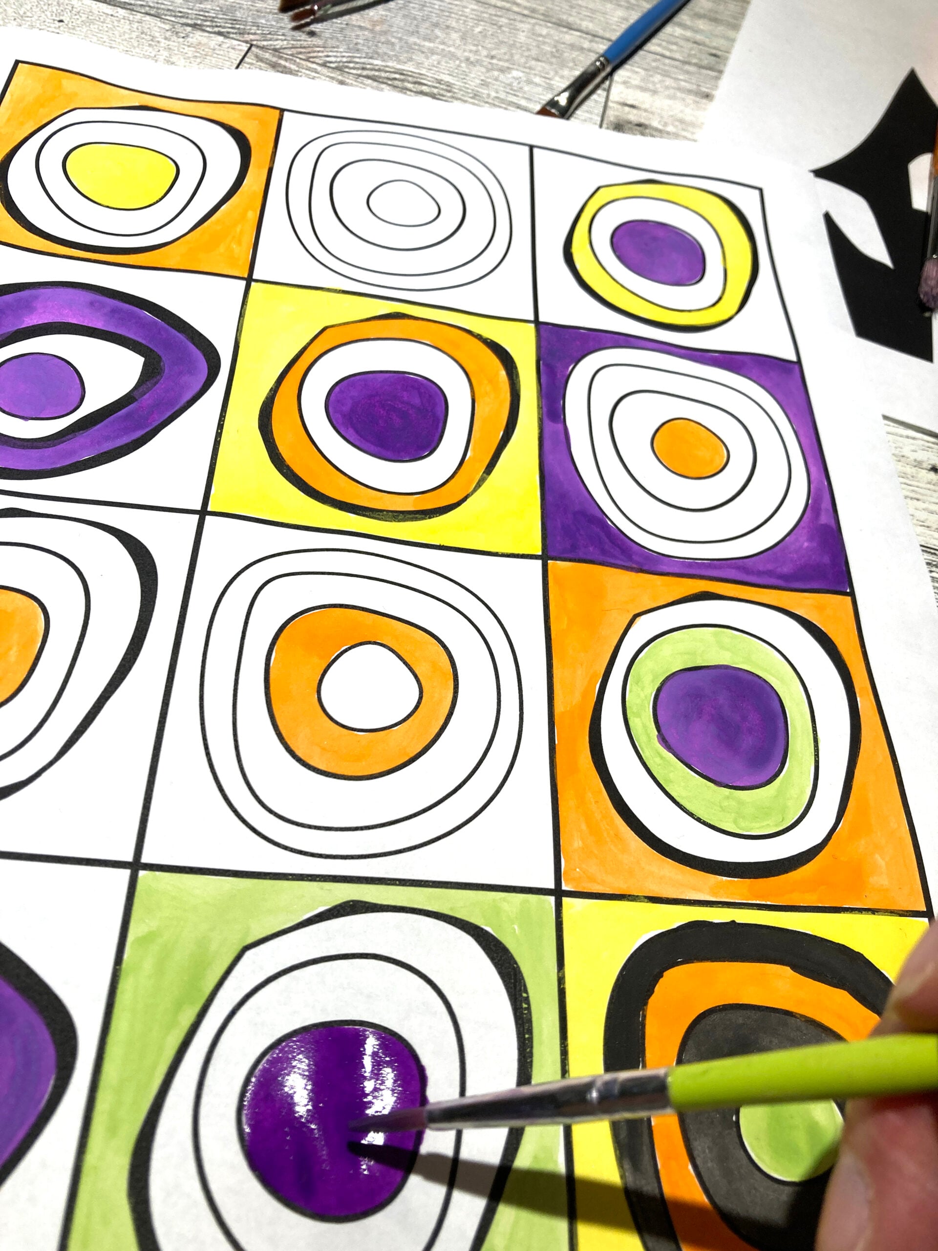 Halloween Watercolor Art with Kandinsky - Little Bins for Little Hands